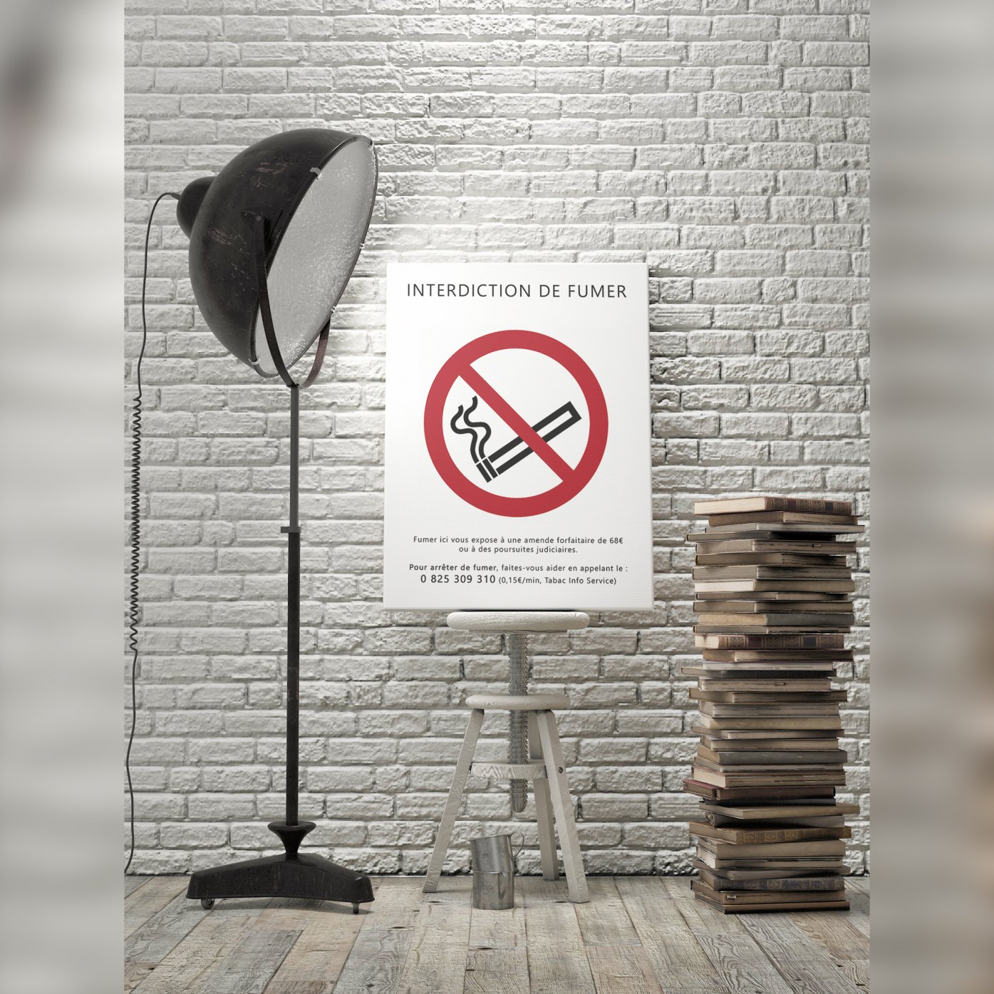 Affiche interdiction de fumer entreprise